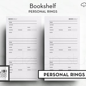 Personal, Bookshelf, Book List Personal Printable Planner Inserts ...