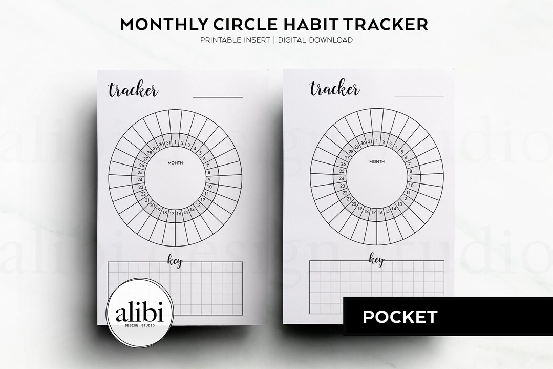 Pocket Circle Habit Tracker Printable Inserts Mood Tracker Pocket ...