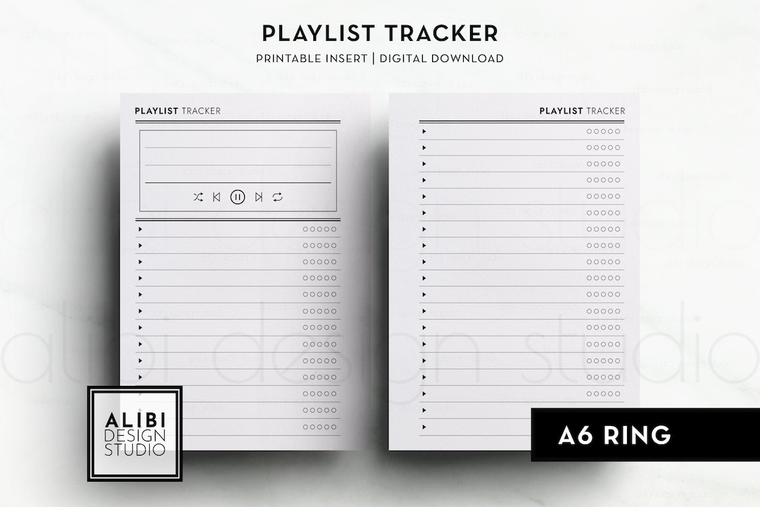 A6 Playlist Tracker Music Tracker Podcast Tracker Music List A6 ...