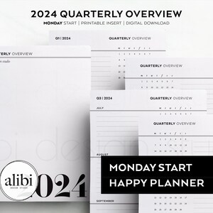 Happy Planner 2024 Quarterly Overview Future Log 2024 Calendar HP ...