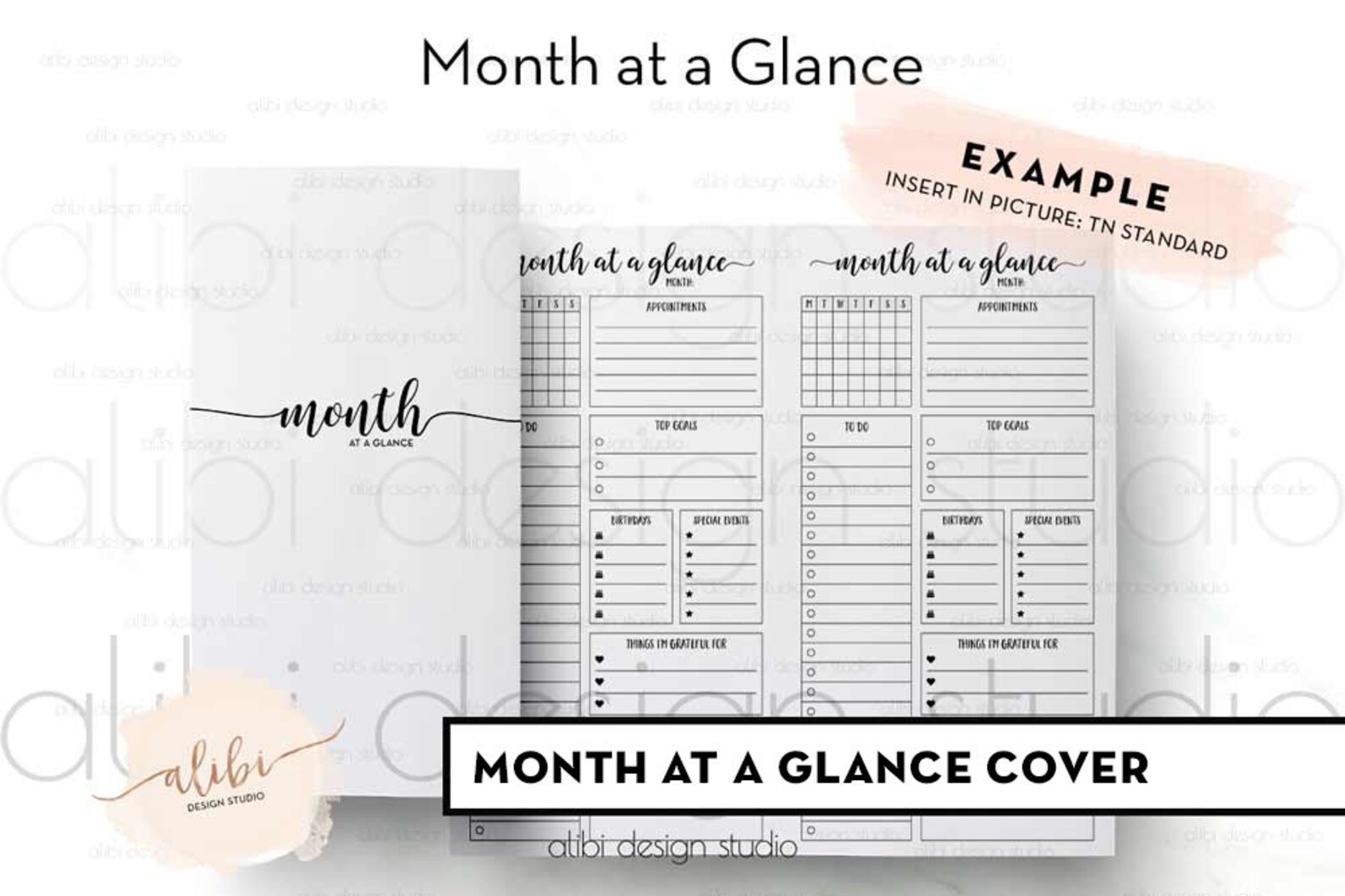 Standard TN Monthly Planner Travelers Notebook Month on One - Etsy