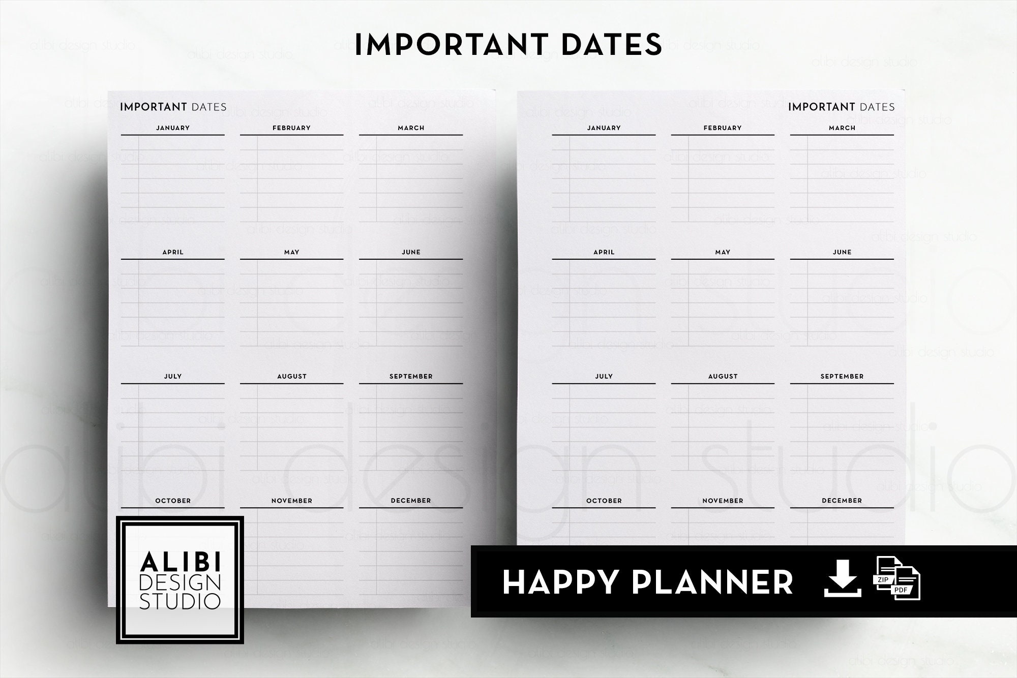 Happy Planner Important Dates Yearly Overview HP Classic | Etsy