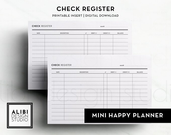 MICRO Checkbook Register Tracker Happy Planner Insert - Etsy