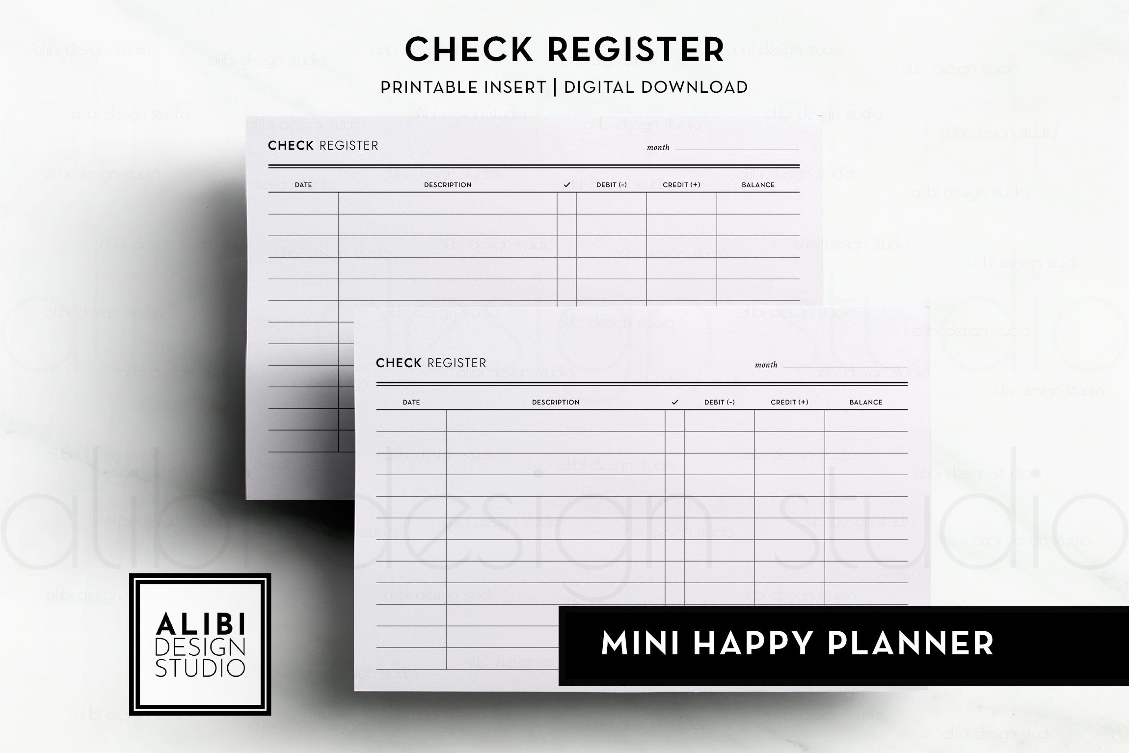 HP MINI Printable Checkbook Register Financial Planner Budget | Etsy