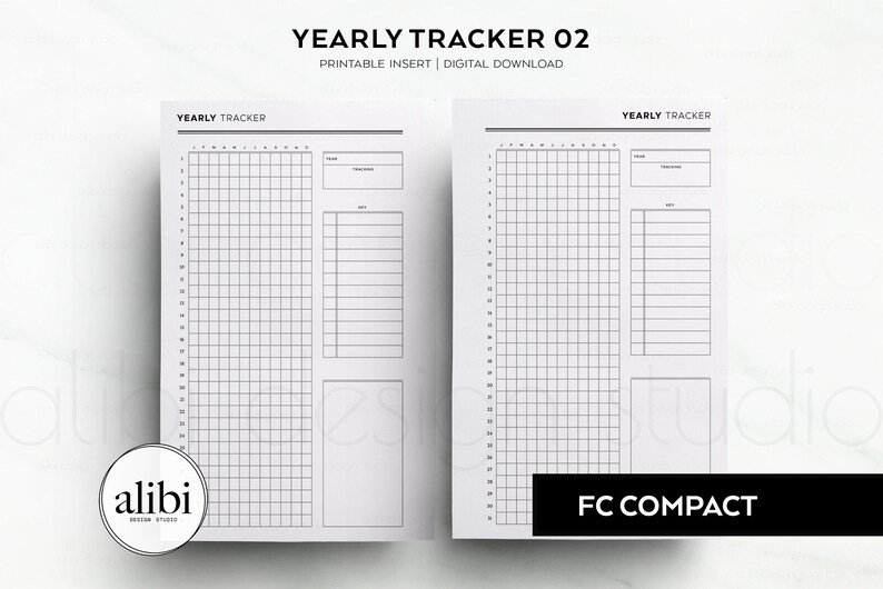 FC Compact Year Tracker Habit Tracker Yearly Overview Mood - Etsy