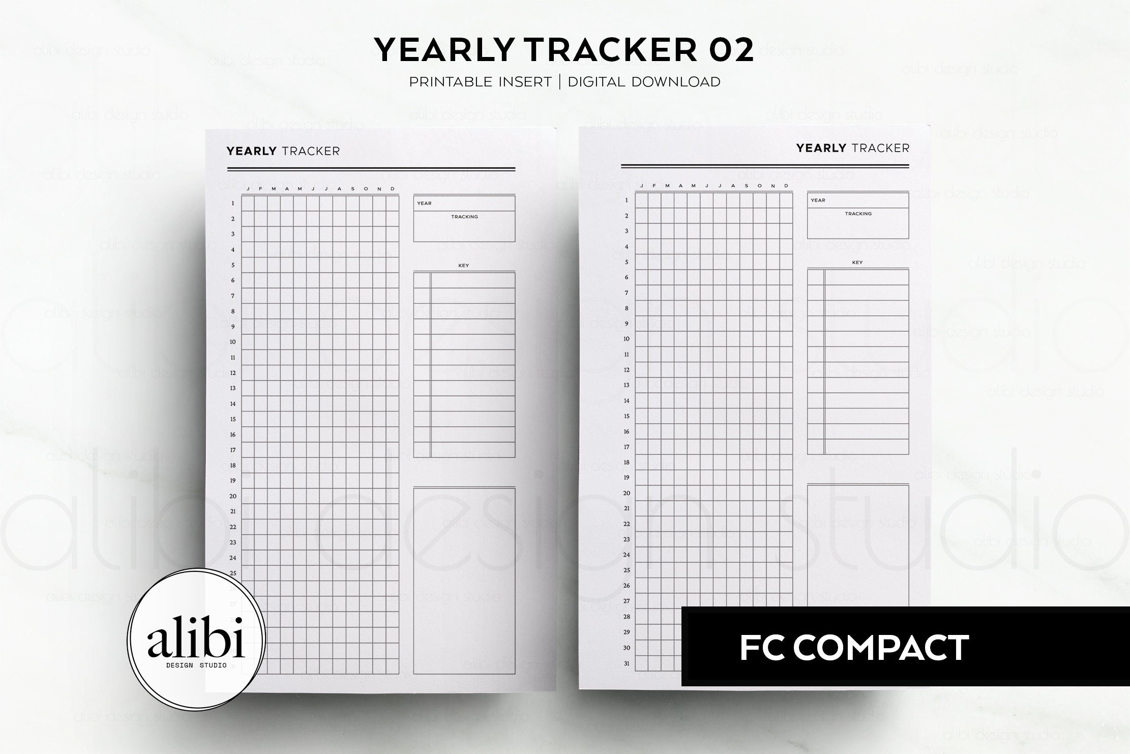 FC Compact Year Tracker Habit Tracker Yearly Overview Mood - Etsy