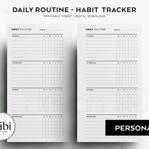 Personal Daily Routine Habit Tracker Weekly Planner Personal Printable ...