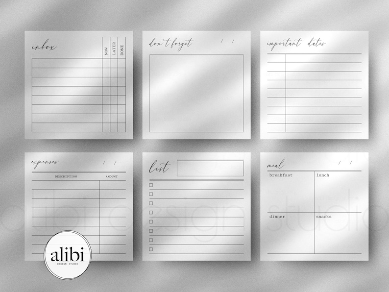 Printable Sticky Notes Printable Planner Cards 24 Designs - Etsy
