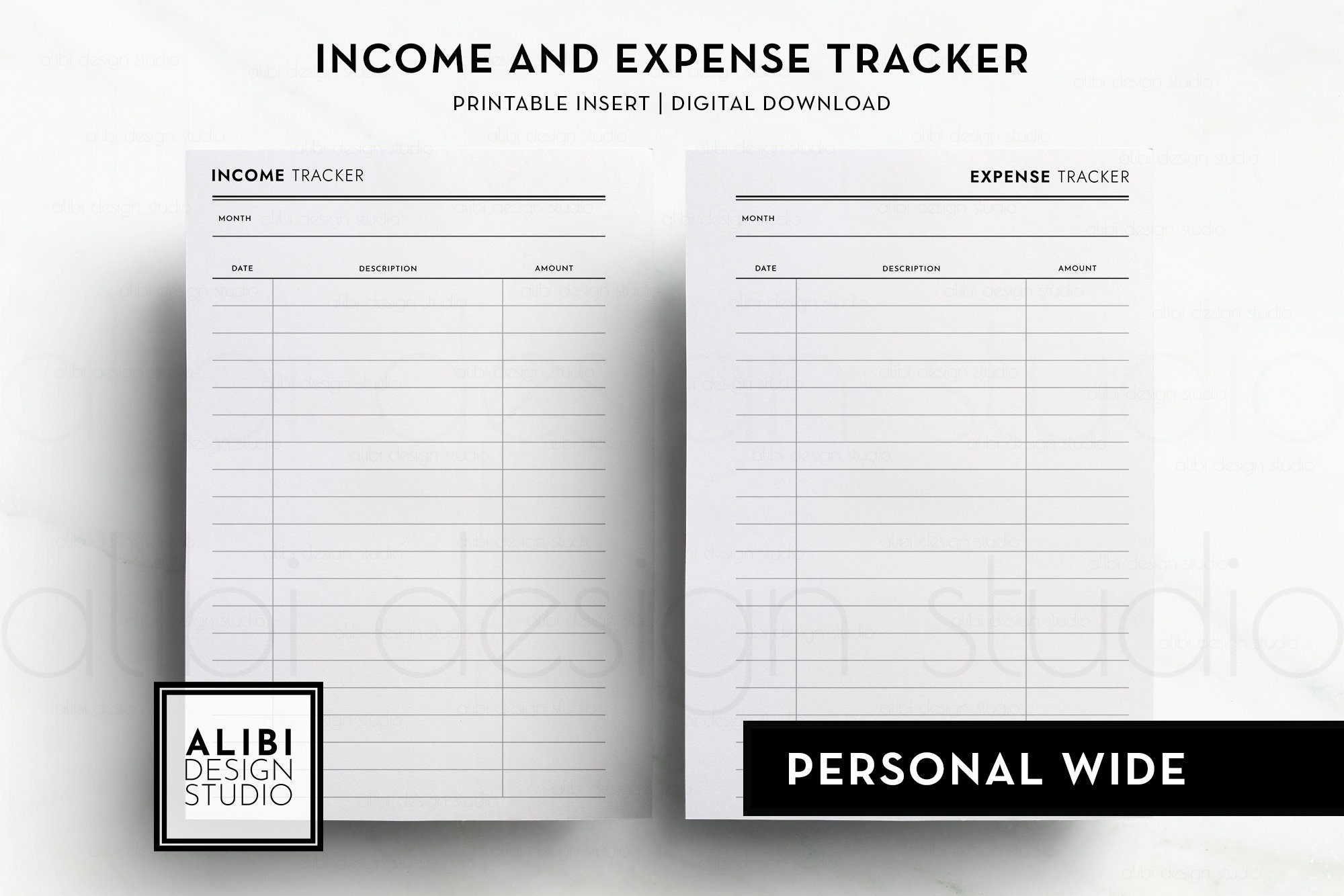 Personal WIDE Budget Planner Expense Tracker Income Tracker | Etsy