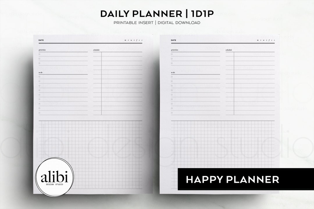 Happy Planner 1D1P 1 Day 1 Page Daily Planner Daily Schedule - Etsy