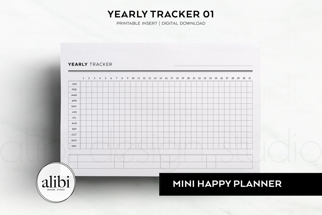 HP MINI Year Tracker Habit Tracker Yearly Overview Mood Tracker Period ...