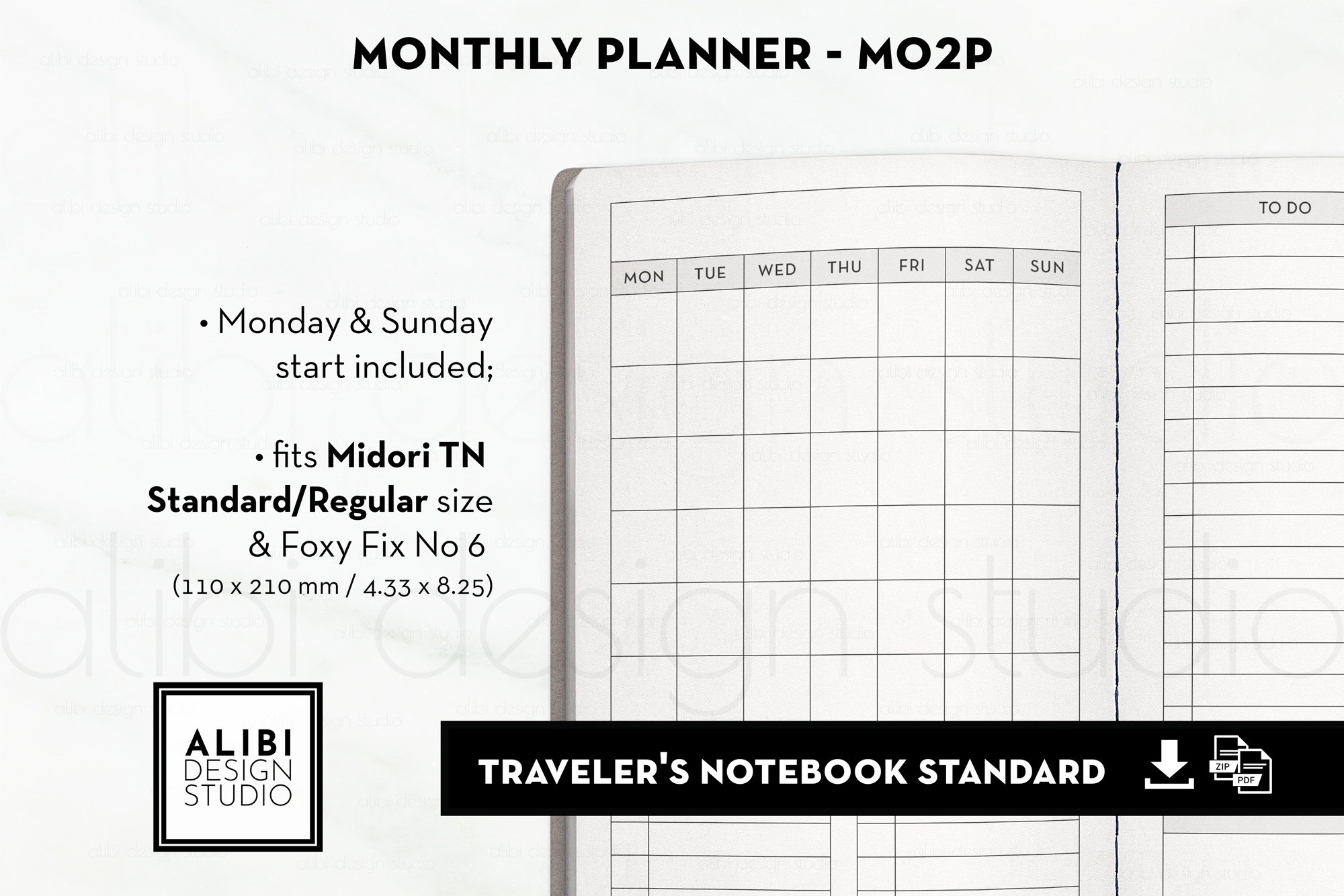 Standard TN Monthly Planner Month at a Glance Month on Two | Etsy