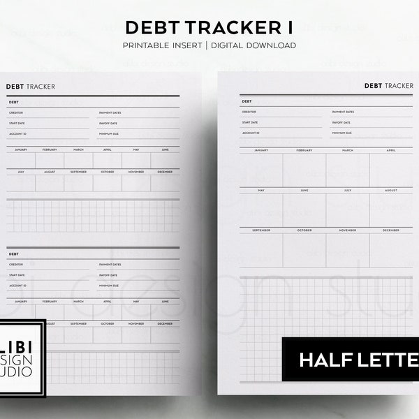 Printable Debt Tracker Half Page - Etsy