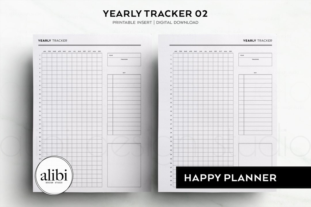 Happy Planner Year Tracker Habit Tracker Yearly Overview Mood Tracker ...