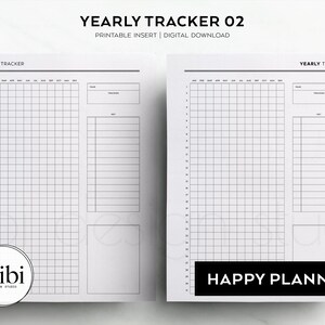 Happy Planner Year Tracker Habit Tracker Yearly Overview Mood Tracker ...