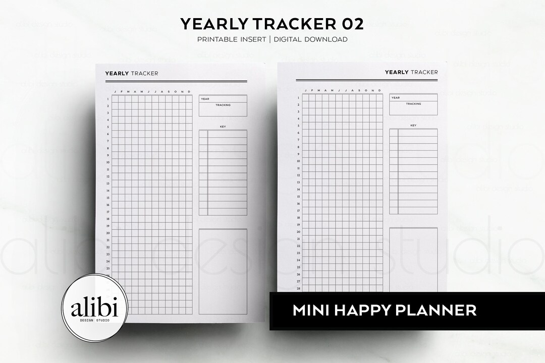 HP MINI Year Tracker Habit Tracker Yearly Overview Mood Tracker Period ...