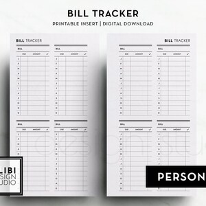 Personal, Bill Tracker Monthly Bill Personal Printable Planner Inserts ...