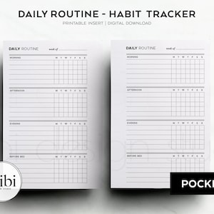 Pocket Daily Routine Habit Tracker Weekly Planner Pocket Printable ...