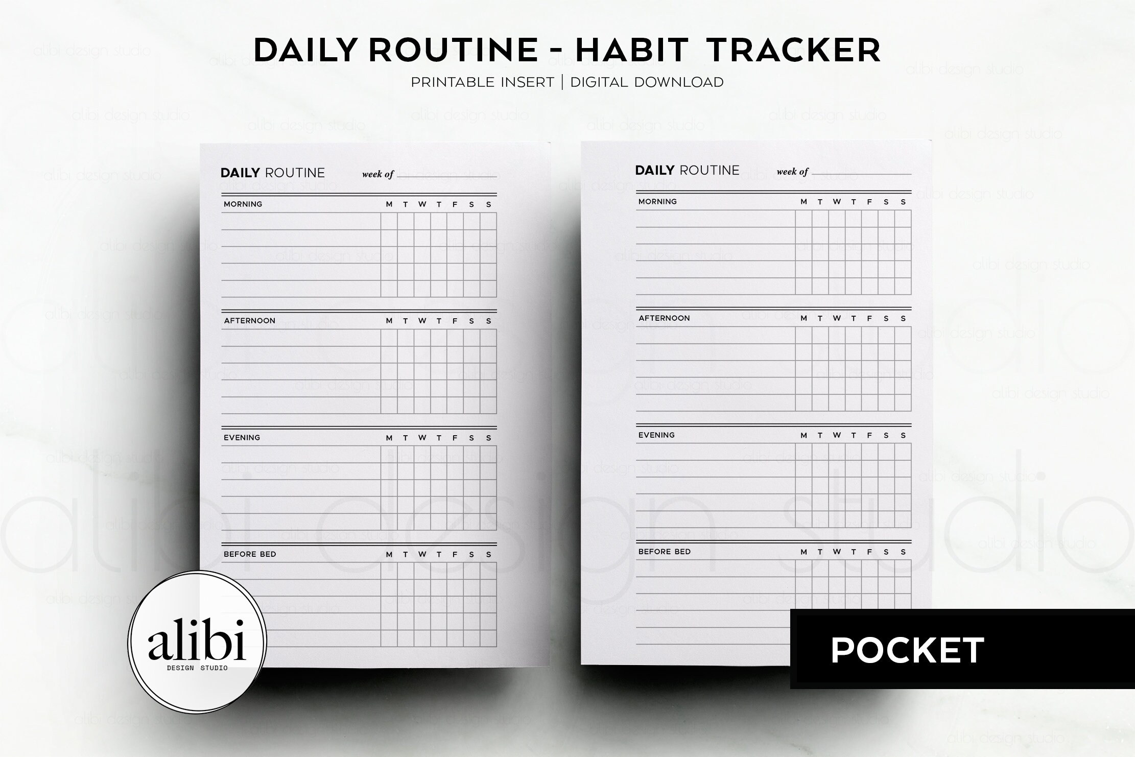Pocket Daily Routine Habit Tracker Weekly Planner Pocket - Etsy