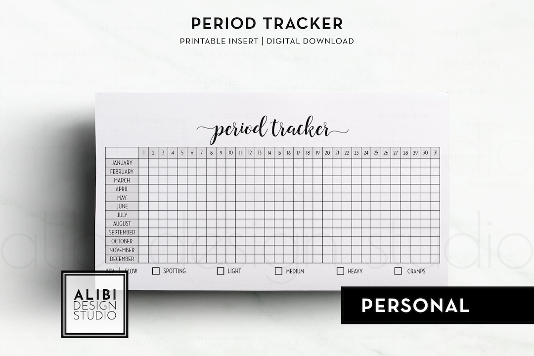 Personal Period Tracker Menstrual Cycle Printable Planner Insert ...