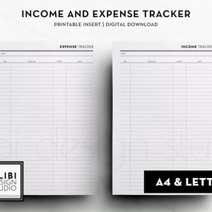 A4 and US Letter Size, Budget Planner Expense Tracker Income Tracker ...