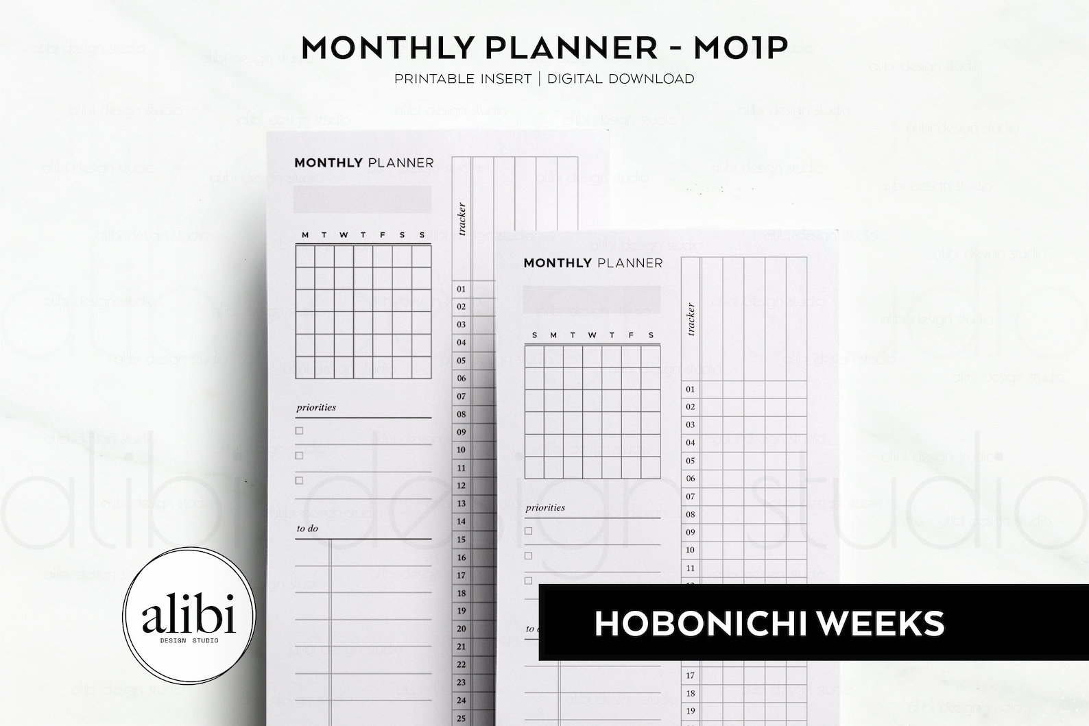 Hobonichi Weeks Month at a Glance Habit Tracker Monthly Planner Mo1p ...