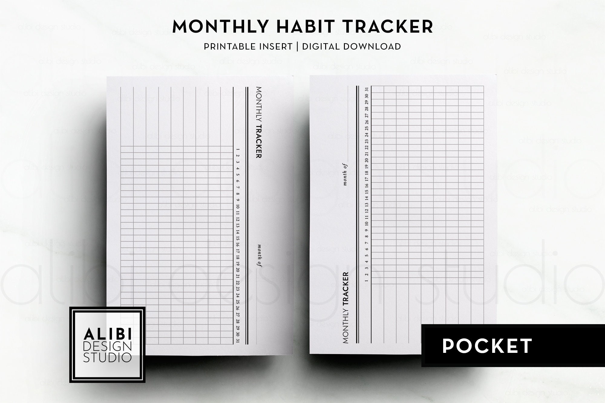 Pocket Habit Tracker Monthly Planner Minimalistic Monthly | Etsy