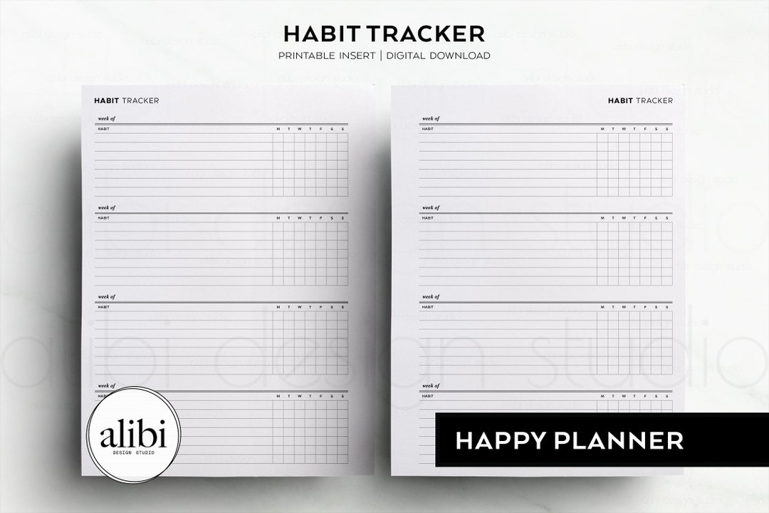 Happy Planner Habit Tracker Weekly Planner Routine Tracker Skincare HP ...