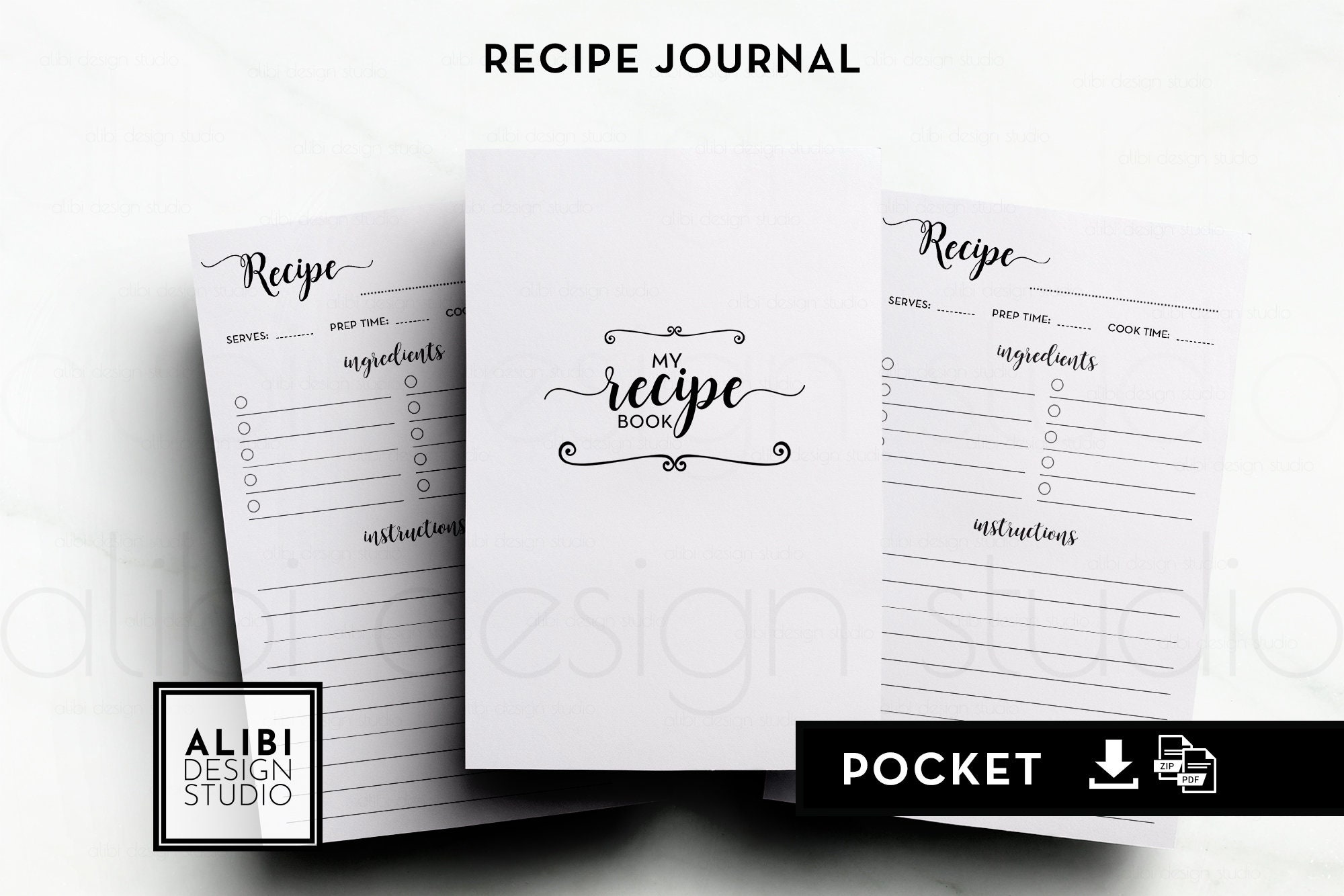 Pocket Recipe Planner Pocket Inserts Recipe Journal Recipe | Etsy