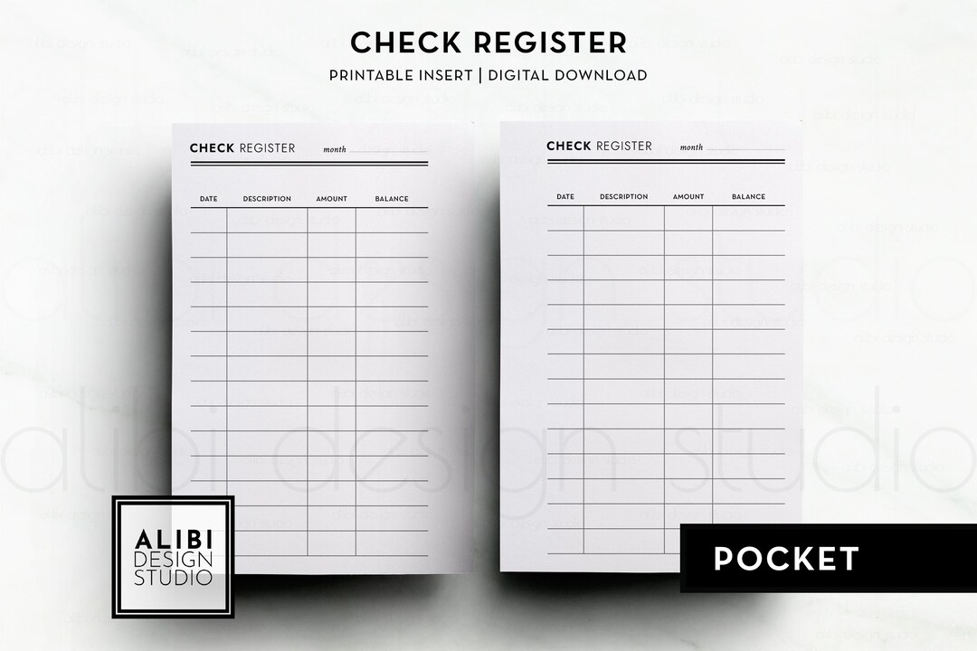 Pocket Checkbook Register Financial Planner Budget Planner Checkbook ...