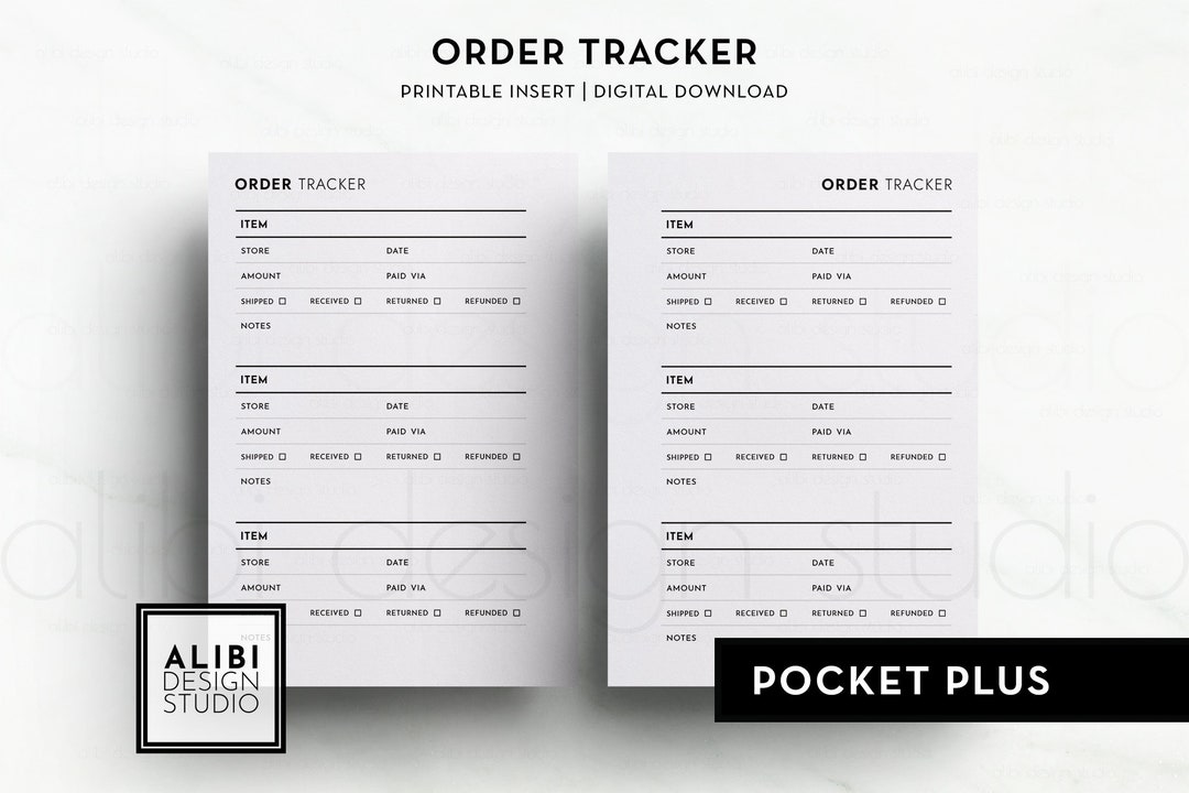 Pocket Plus Online Order Tracker Purchase Tracker Purchase Log Shopping ...