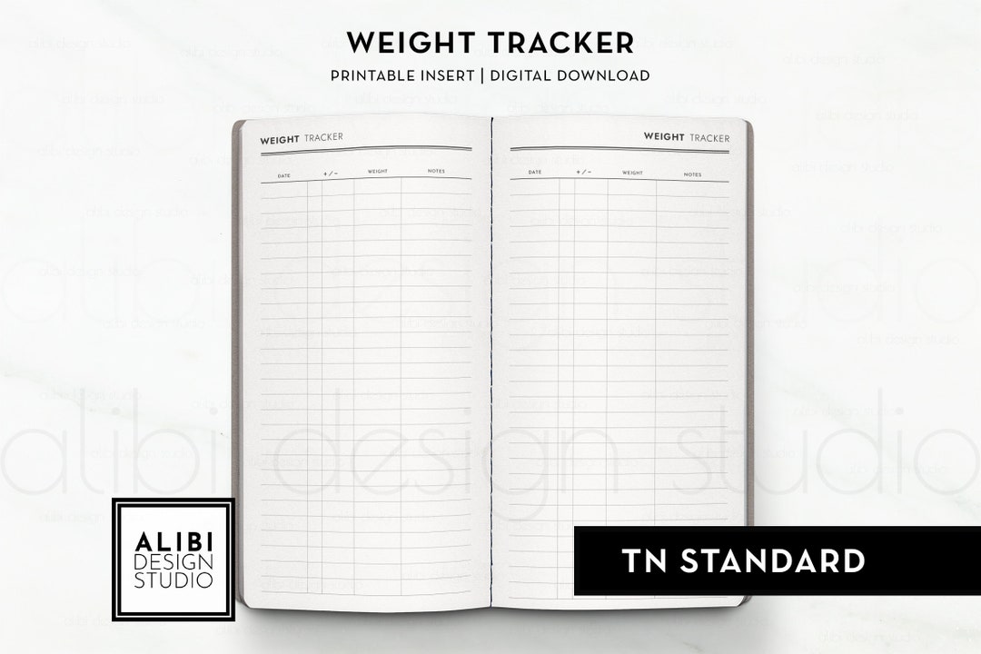 Standard TN Weight Tracker Weight Log, Weight Loss Weight Journal Goal ...
