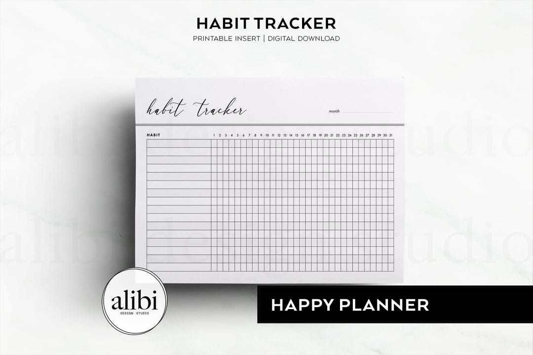 Happy Planner Habit Tracker Monthly Planner HP Classic Printable ...