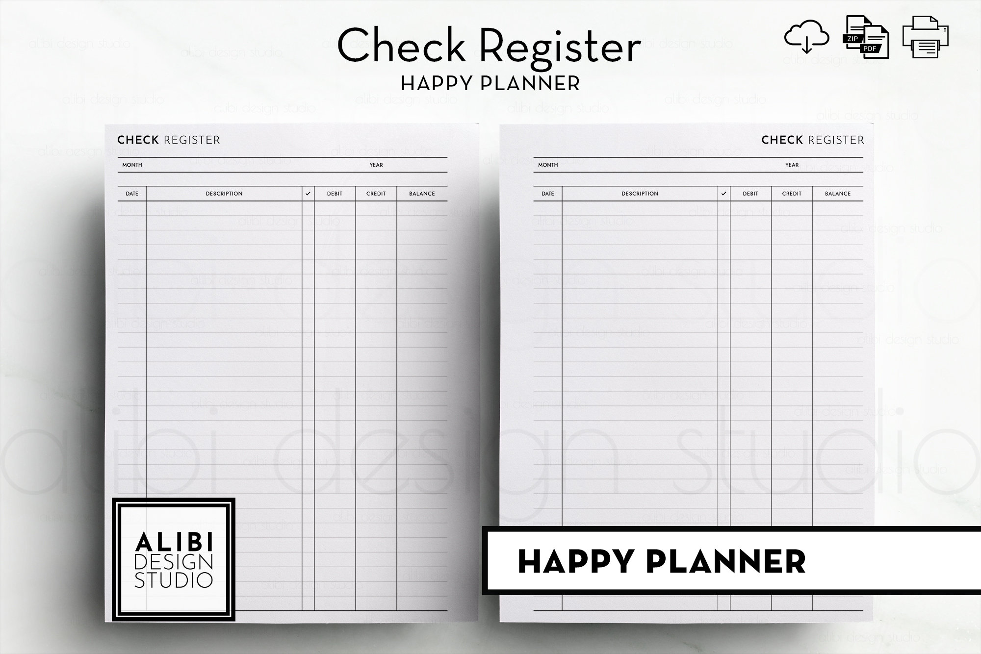 Happy Planner Check Register Finance Planner for Discbound | Etsy
