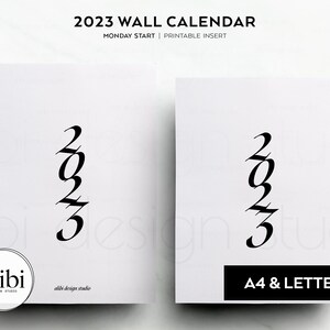 A4 US Letter 2023 Wall Calendar Desk Calendar Yearly Planner - Etsy