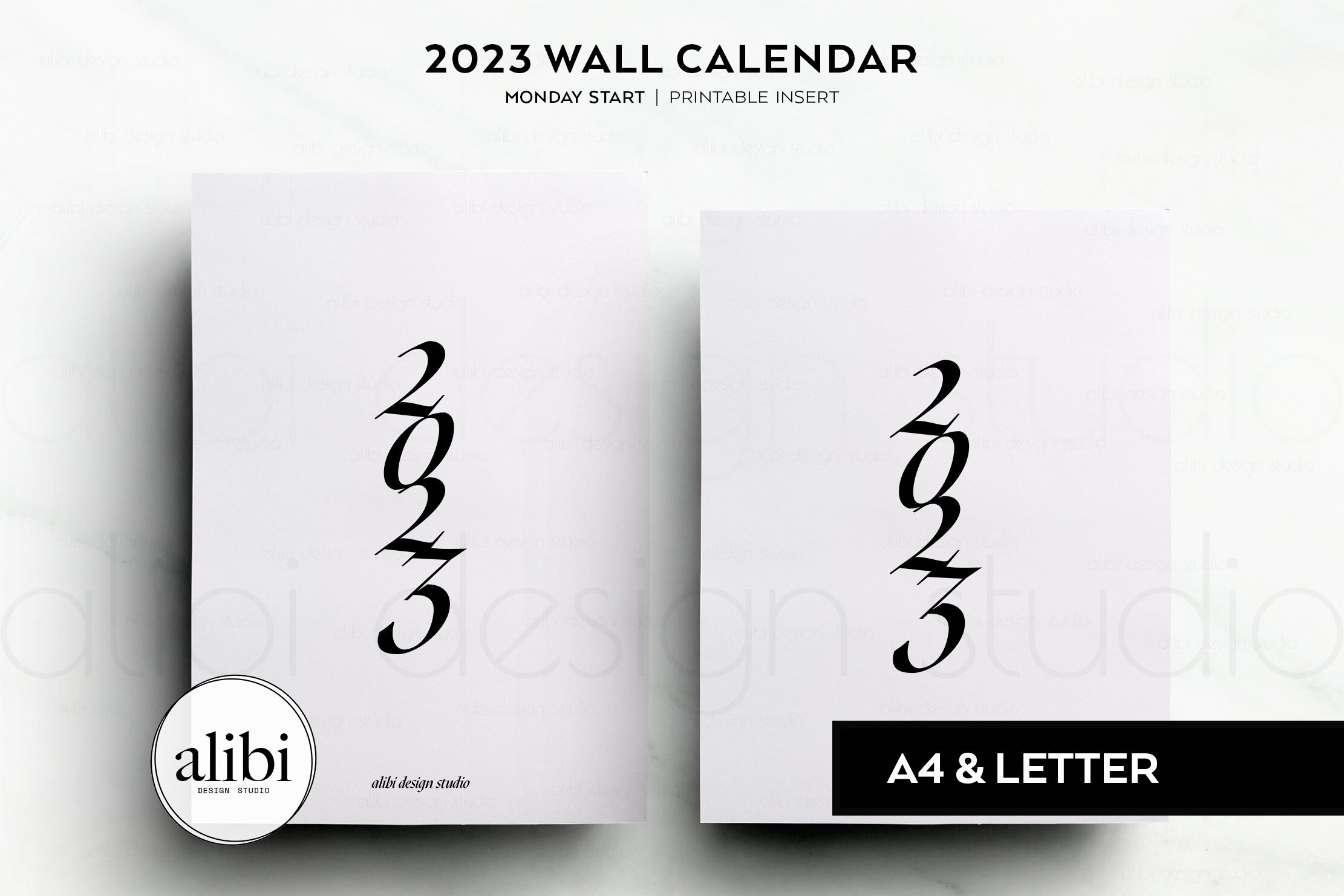 A4 US Letter 2023 Wall Calendar Desk Calendar Yearly Planner - Etsy