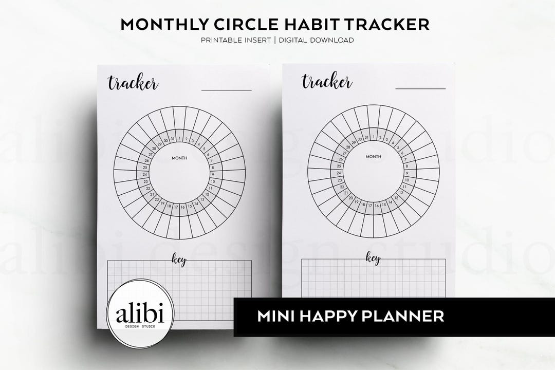 HP MINI Circle Habit Tracker Printable Inserts Mini Happy Planner ...