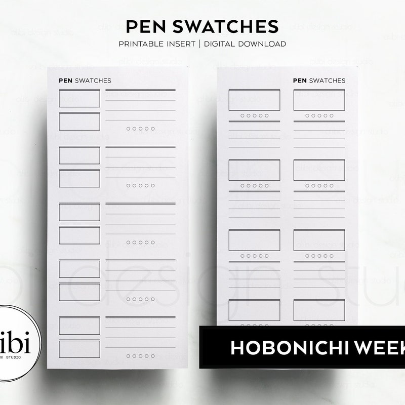 Pen Swatch Cards - Etsy