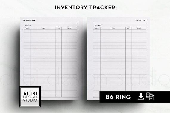 B6 Inventory Tracker Inventory List Product Tracker B6 - Etsy