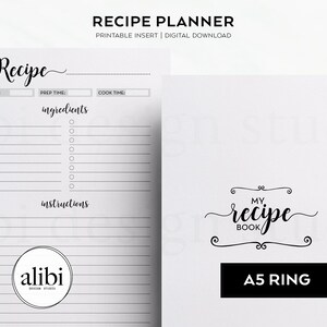 A5 Recipe Planner, Recipe Book A5 Recipe Journal Recipe Binder A5 ...