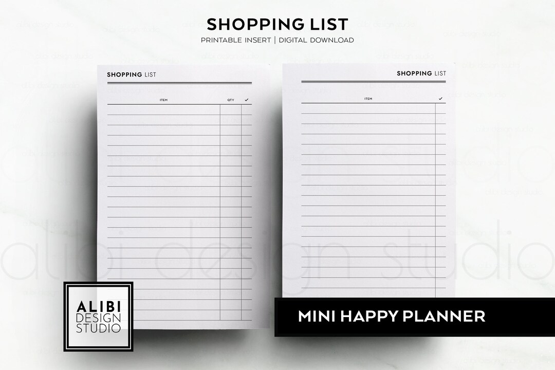 HP MINI Shopping List Grocery List Online Shopping MINI Happy Planner ...