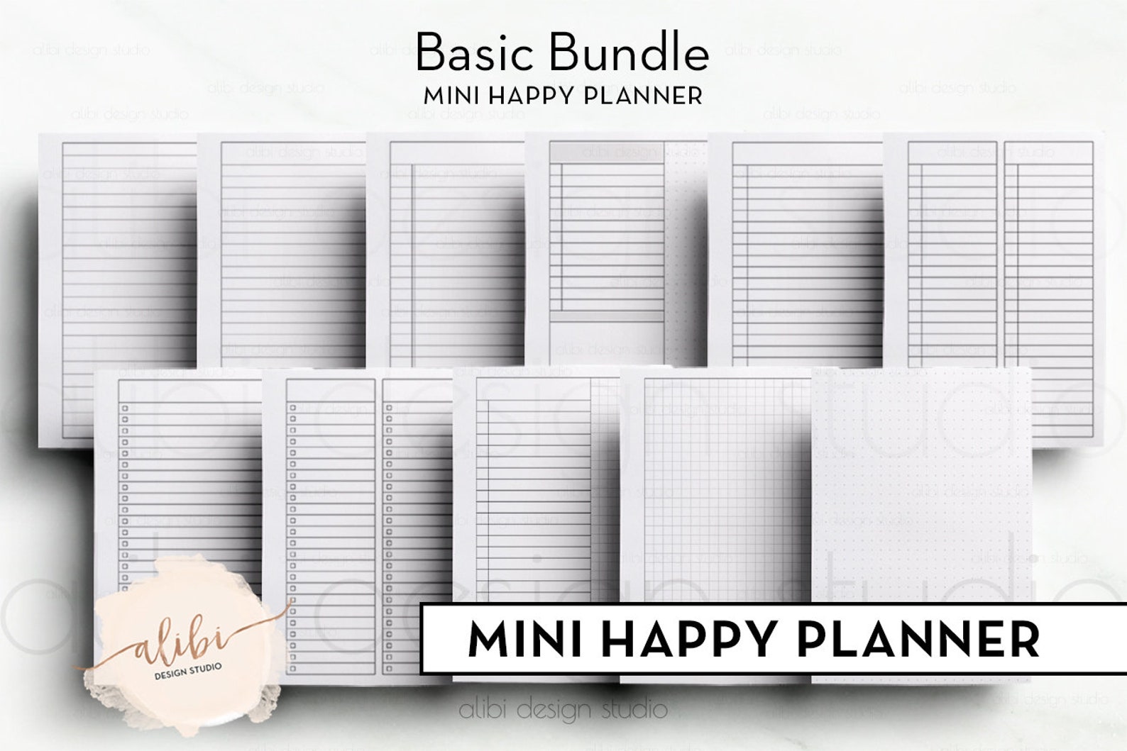 HP MINI Essential Printable Inserts MINI Happy Planner Basic | Etsy