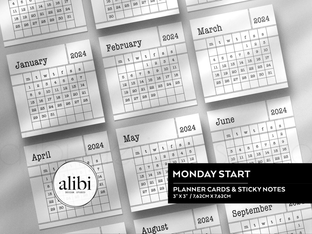 2024 Printable Vintage Typewriter Sticky Notes 2024 Calendar With ...