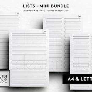A4 and US Letter List to Do List Wishlist Grocery List Task List Get It ...