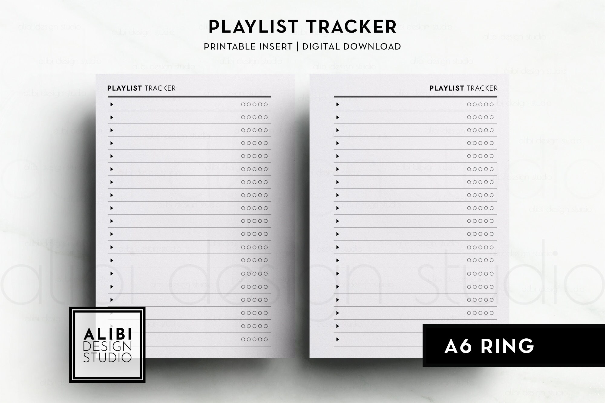 A6 Playlist Tracker Music Tracker Podcast Tracker Music List - Etsy