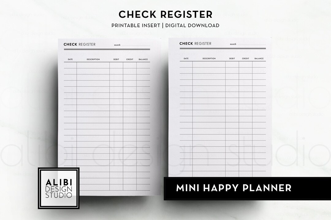 HP MINI Checkbook Register Financial Planner Budget Planner MINI Happy ...