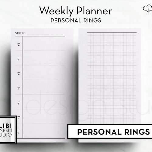 Personal Wide Weekly Planner Printable Week on Two Pages - Etsy