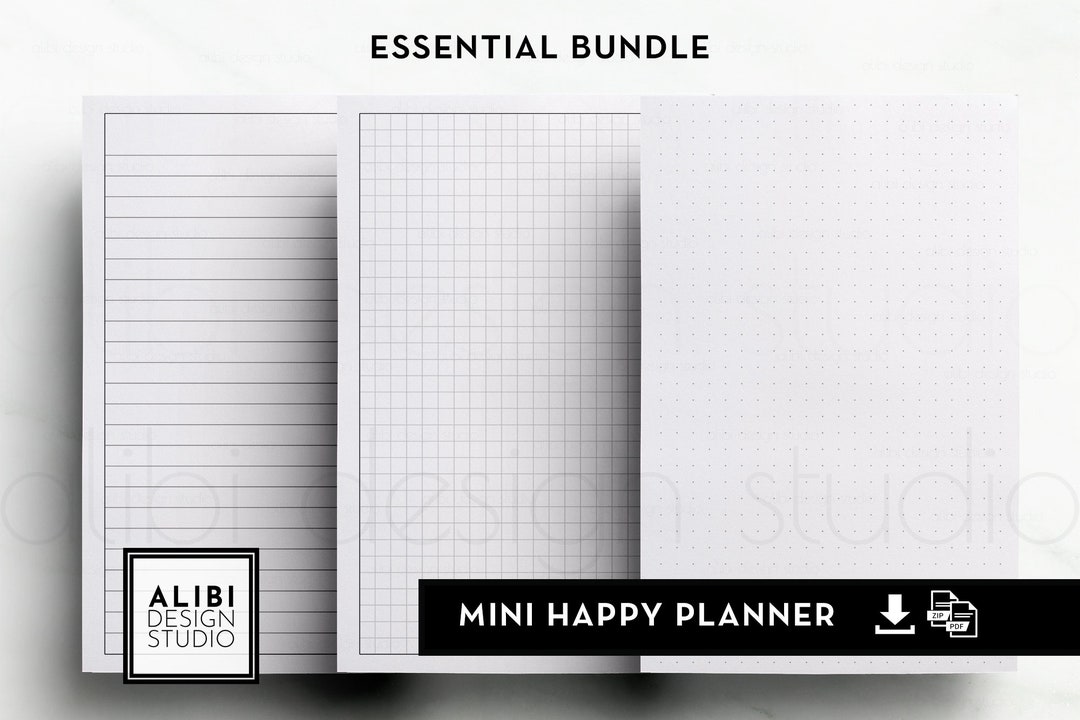 HP MINI, Grid Paper Dot Grid Lined Paper, MINI Happy Planner Essential ...
