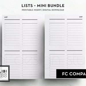 FC Compact List Bundle to Do List Franklin Covey Compact Printable ...