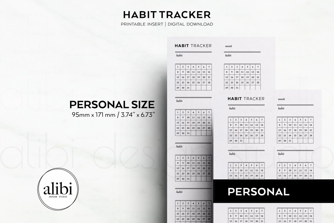 Personal Habit Tracker Monthly Planner Personal Printable - Etsy